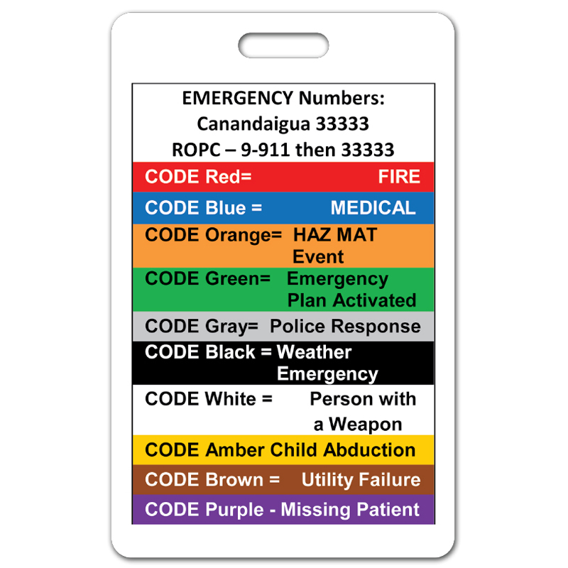 Rush Service EMER 30 Hospital Emergency Codes Badge